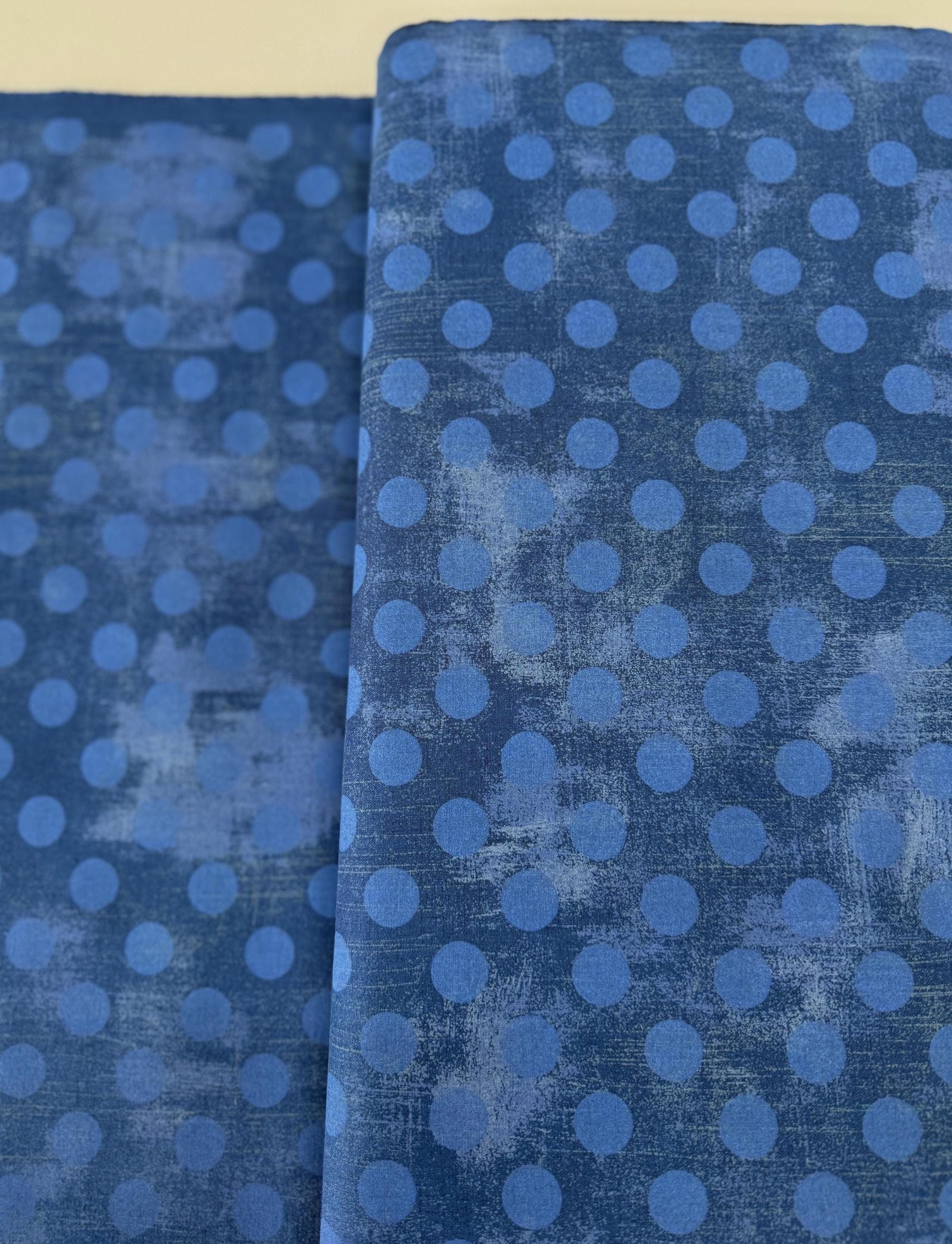 Navy Polka Dot Cotton Fabric - Grunge Basicgrey Moda - Etsy
