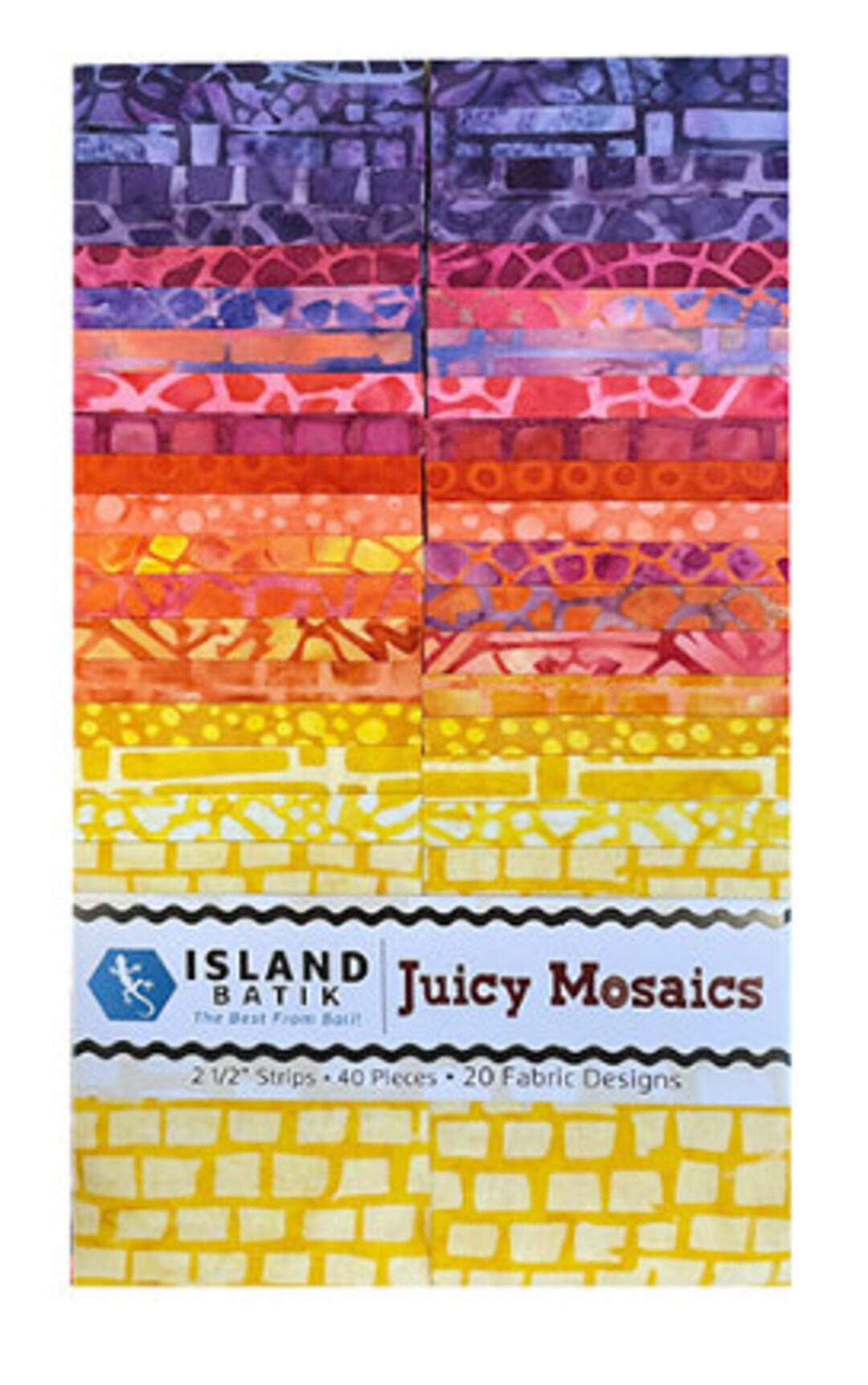 Juicy Mosaics Batik Strip Pack/jelly Roll - 40, 2.5" X 42" Precut ...