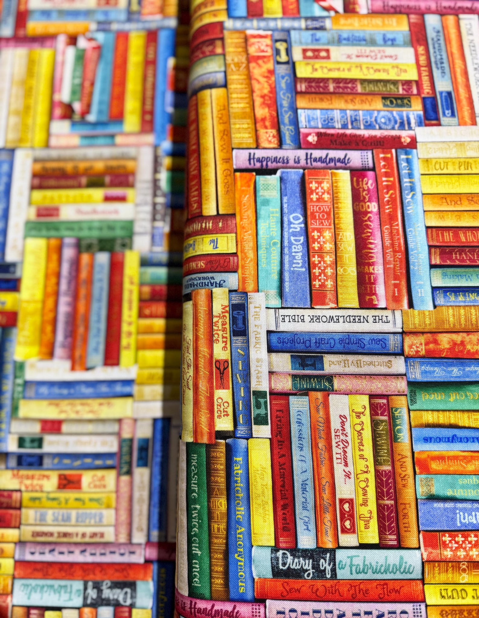 Sew Strong - Sewing Library Books Fabric - Cotton Fabric - Etsy