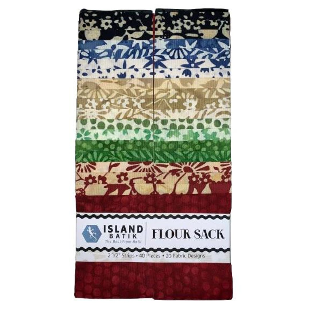 Flour Sack Batik Strip Pack/jelly Roll - 40, 2.5" X 42" Precut Fabric ...