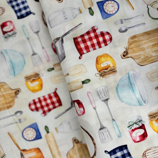 Retro Kitchen Fabric - Etsy