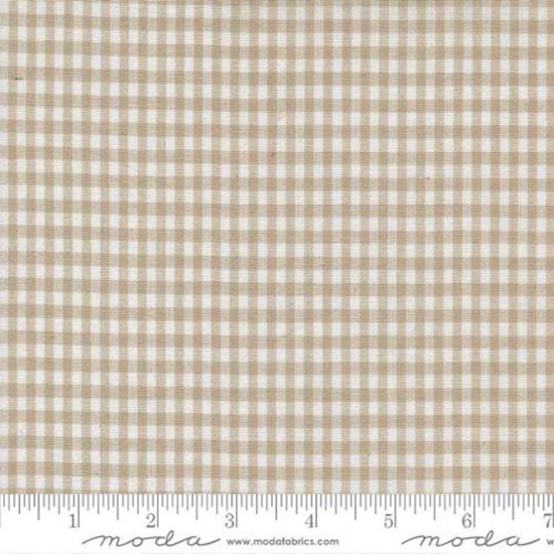 Vista Wovens Ecru - Gingham Fabric by Jenelle Kent - Woven Cotton ...