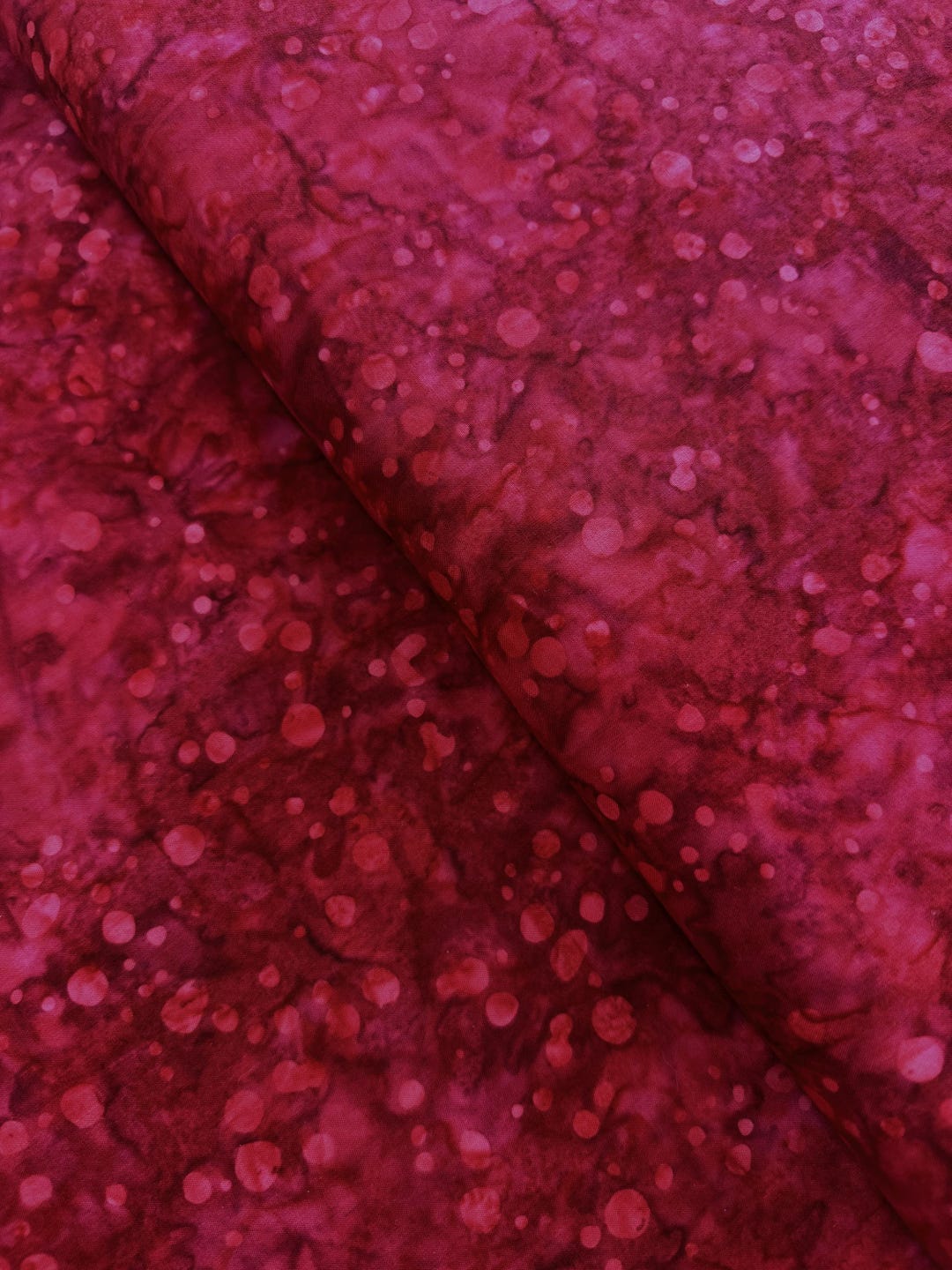 Blossom Batiks - Ink Dots - Cranberry Batik Fabric by Flaurie and Finch ...