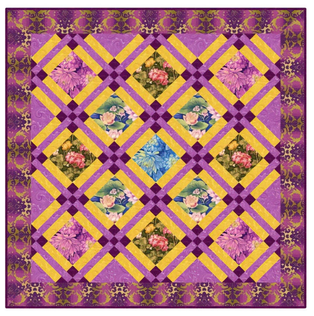 Floral Delight Purple Quilt Kit - Etsy