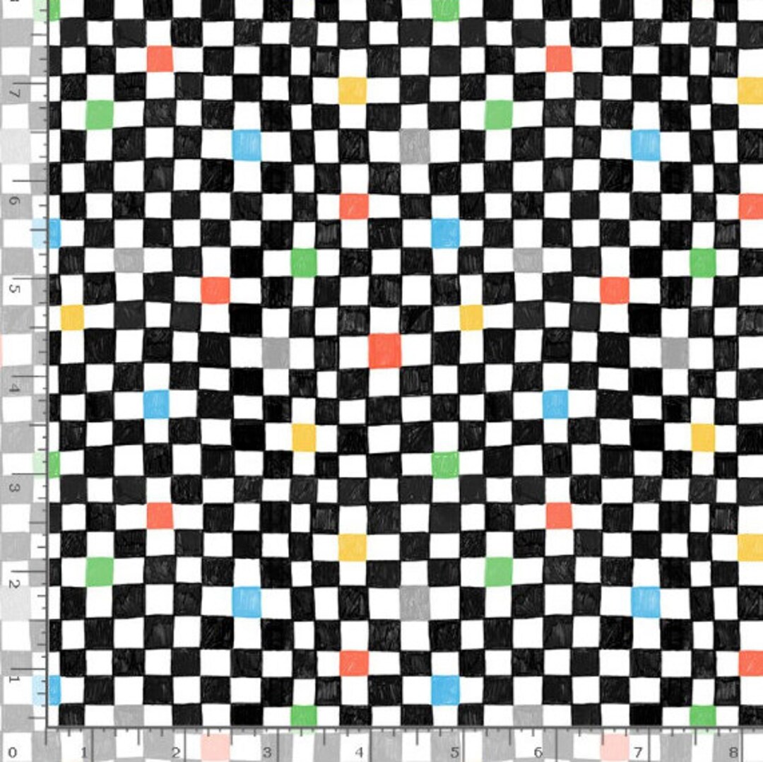 Timeless Treasures Monster Truck Checkered Pattern Fabric by Lauren ...