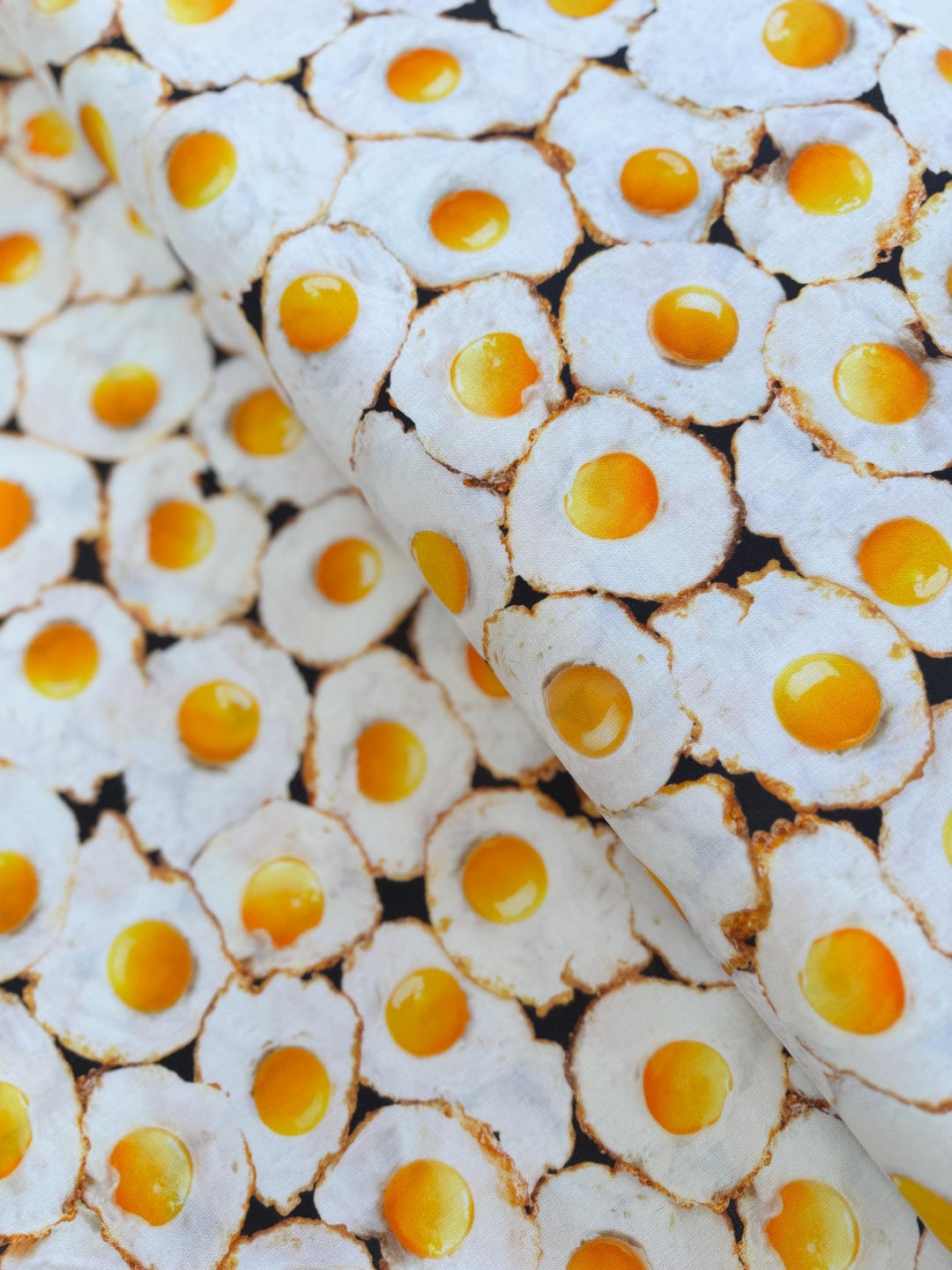 What's for Breakfast? - Fried Eggs Fabric - Digital Print - Cotton ...