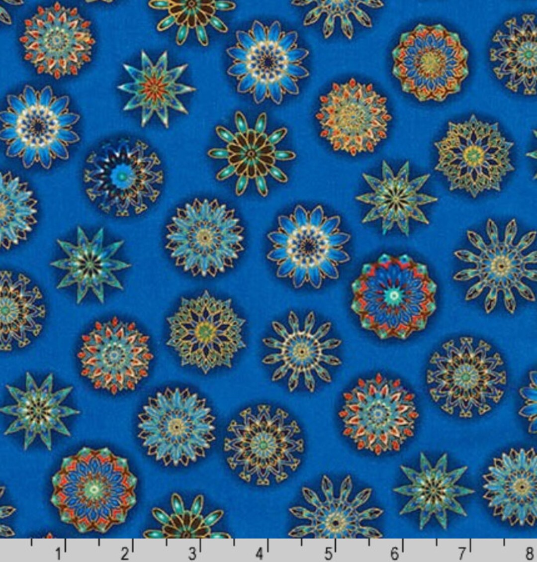 Robert Kaufman Terracina Metallic Juwel Blau Metallic Baumwollstoff ...