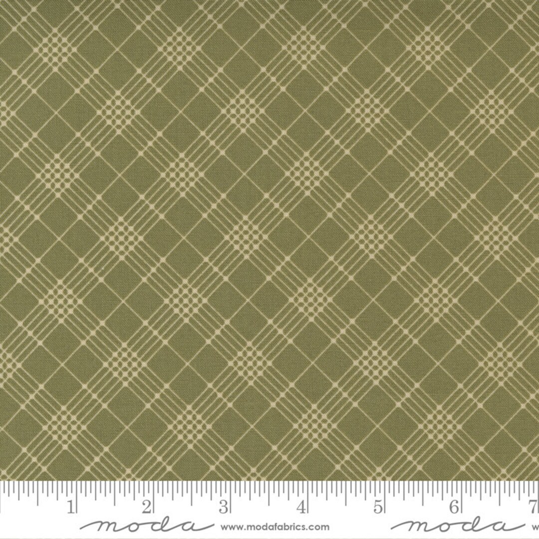 Iris Ivy Olive - Garden Plots Checks and Plaids Fabric by Jan Patek ...