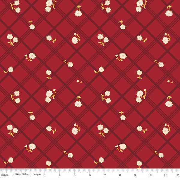 Red Calico Plaid Fabric - Etsy