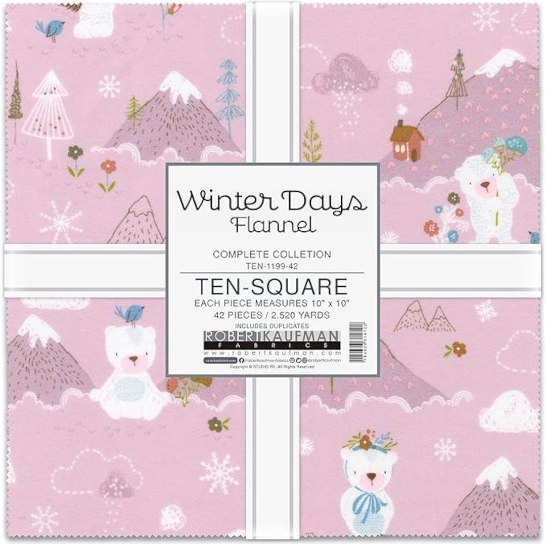 Winter Days Flannel Fabric Squares: Robert Kaufman Layer Cake (42, 10 ...