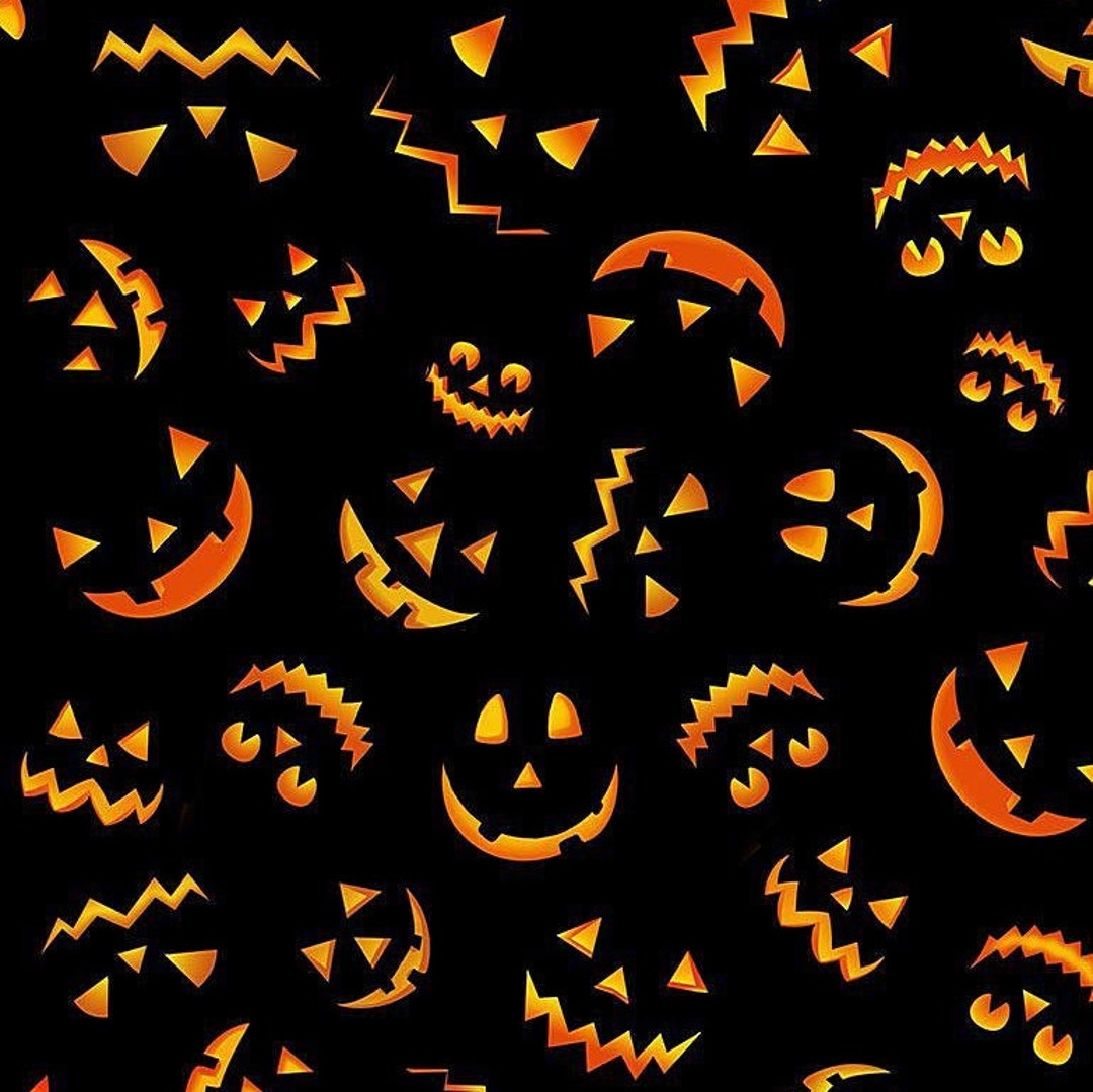 Creep It Real - Jack O Lantern Pumpkin Smiles - Cotton Fabric - Etsy