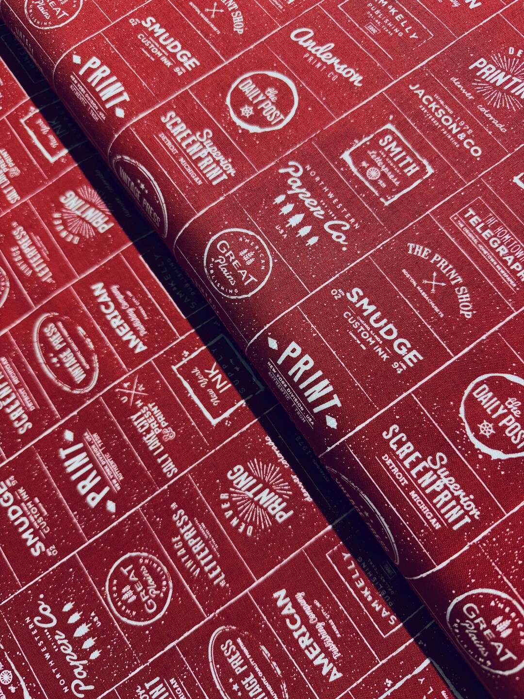 The Print Shop - Modern Logos Red Fabric by Sweetwater for Moda Fabrics ...