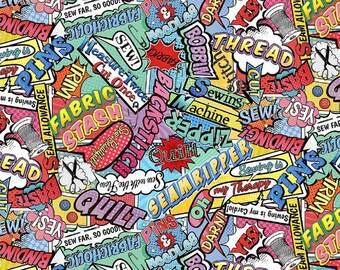 Text Print Fabric - Etsy