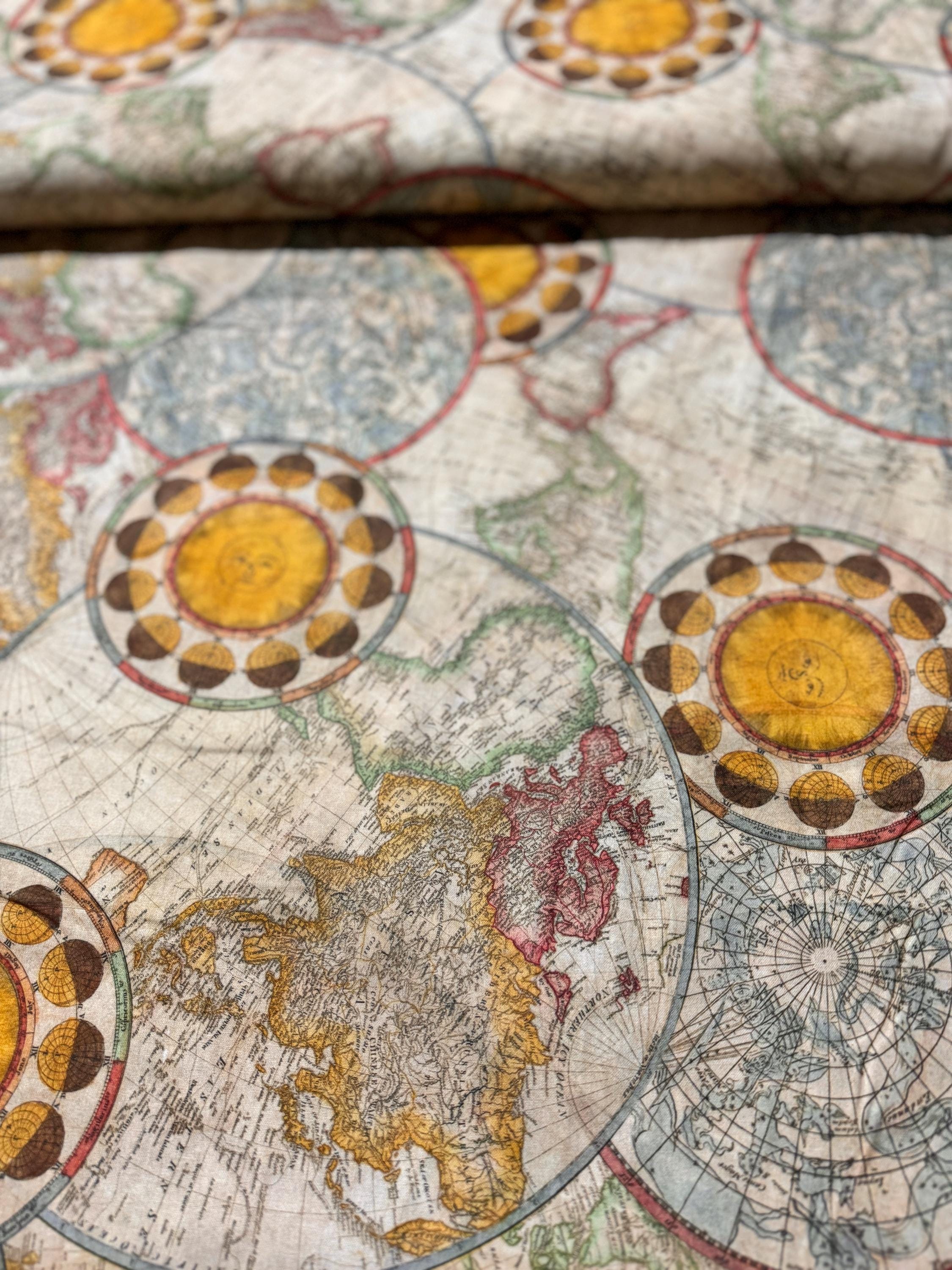 108" Wide - Library of Rarities Wide - Maps Vintage Quilt Back - Cotton ...