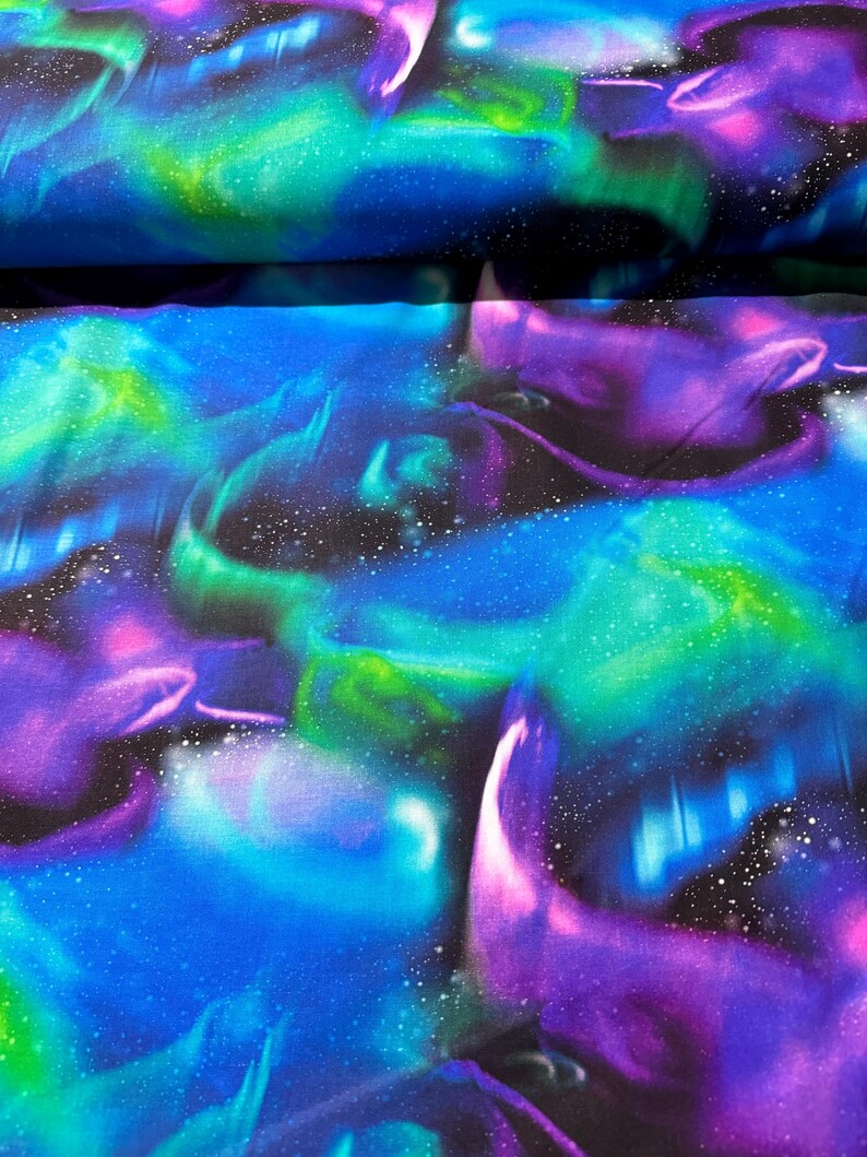 108" Wide - Northern Lights Quilt Backing Fabric - Digital Print ...