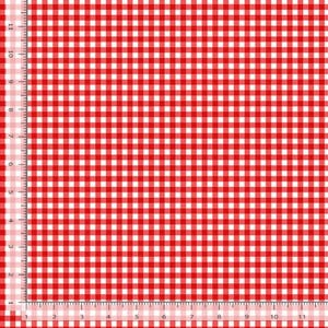 Orchard Valley - Gingham Check Red Fabric - Digital Print - Cotton ...