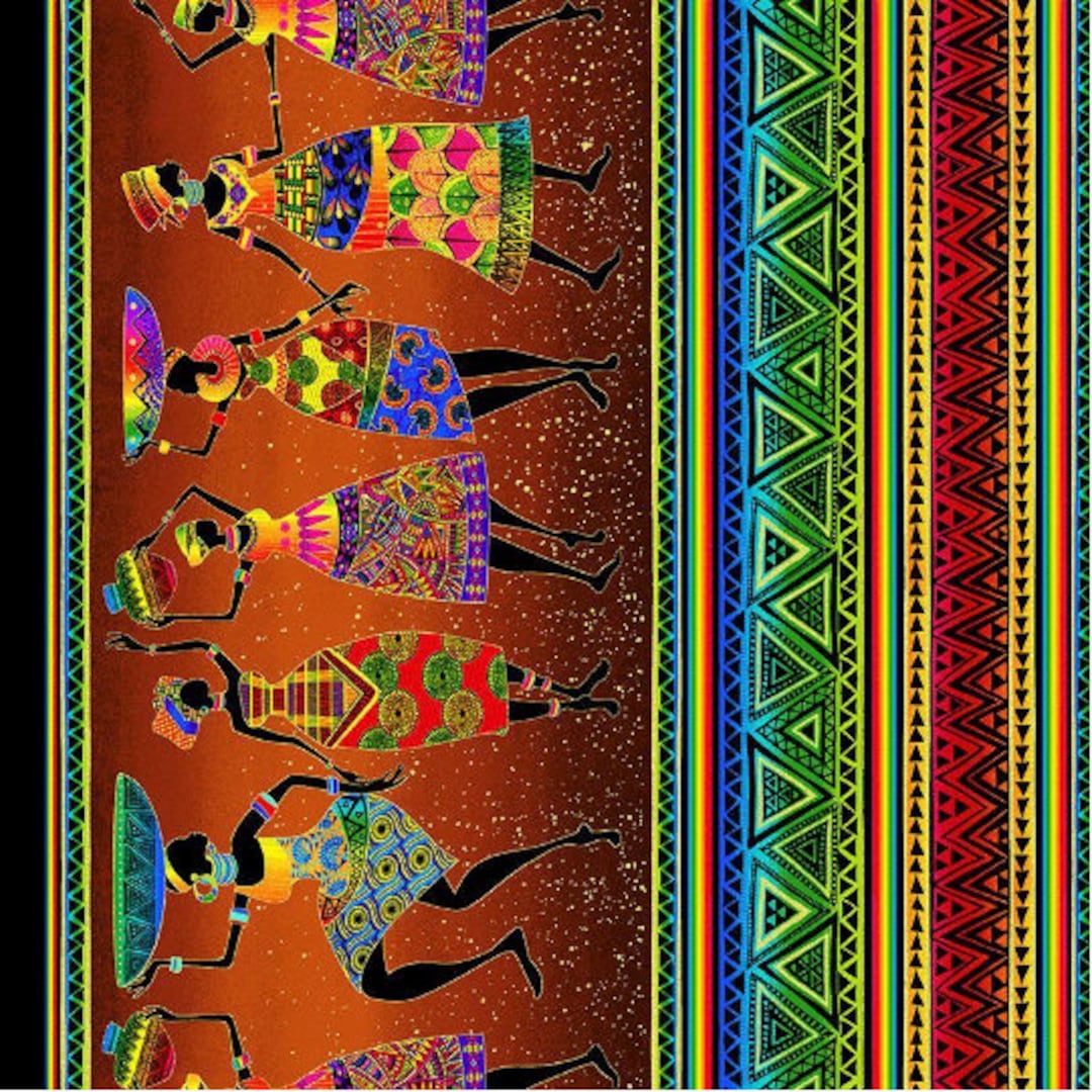 African Sunset African 11 Stripe Sunset Fabric by Chong-a Hwang ...