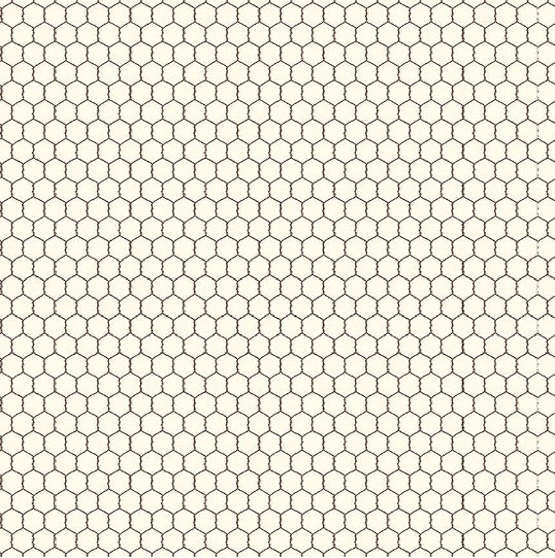 Timeless Treasures Spring Chicken Chicken Wire Fence Cream Fabric ...