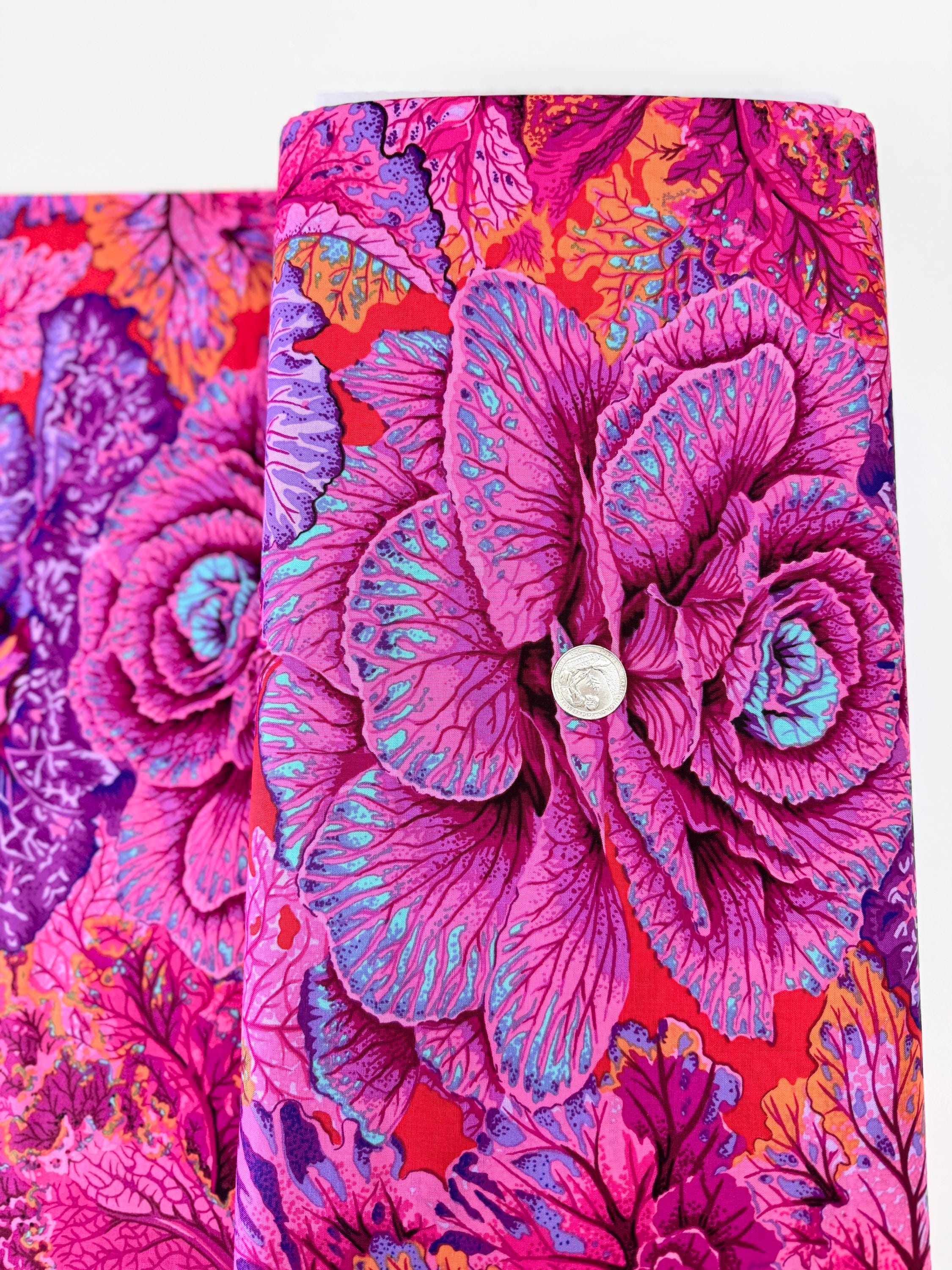 Kaffe Fassett Curly Kale Red Cotton Fabric: Philip Jacobs Design - Etsy