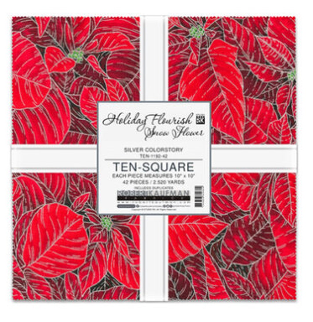 Holiday Flourish-snow Flower Silver Colorstory Ten Squares/layer Cake ...