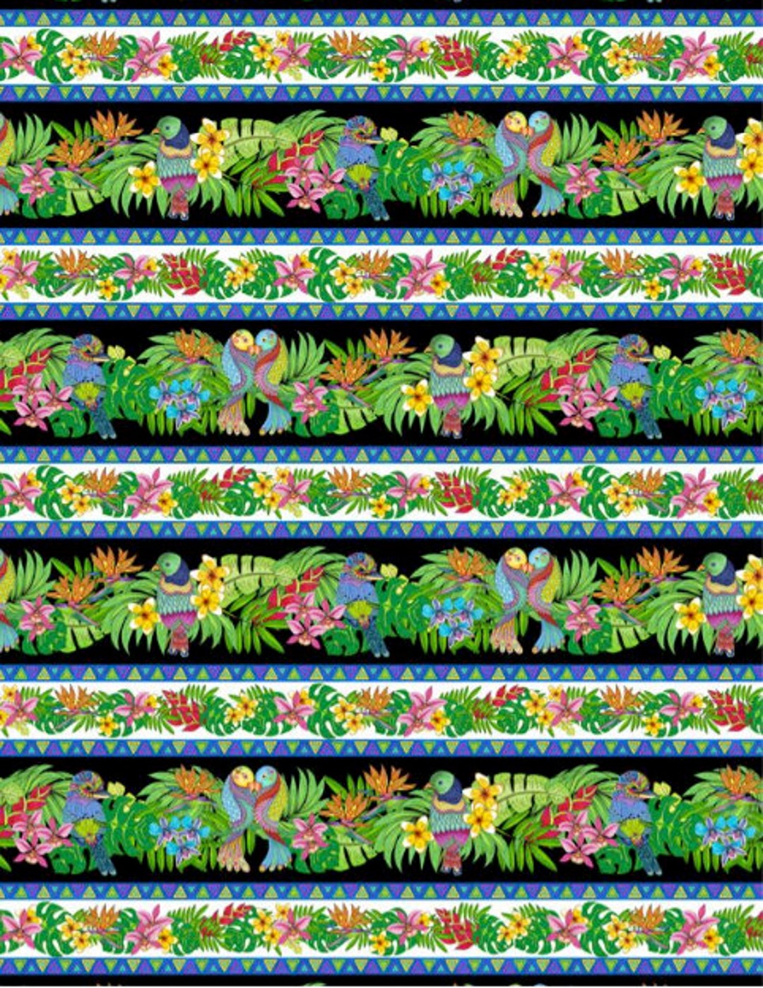 Wilmington Prints Tropical Flair Repeating Stripe Multi - Etsy UK