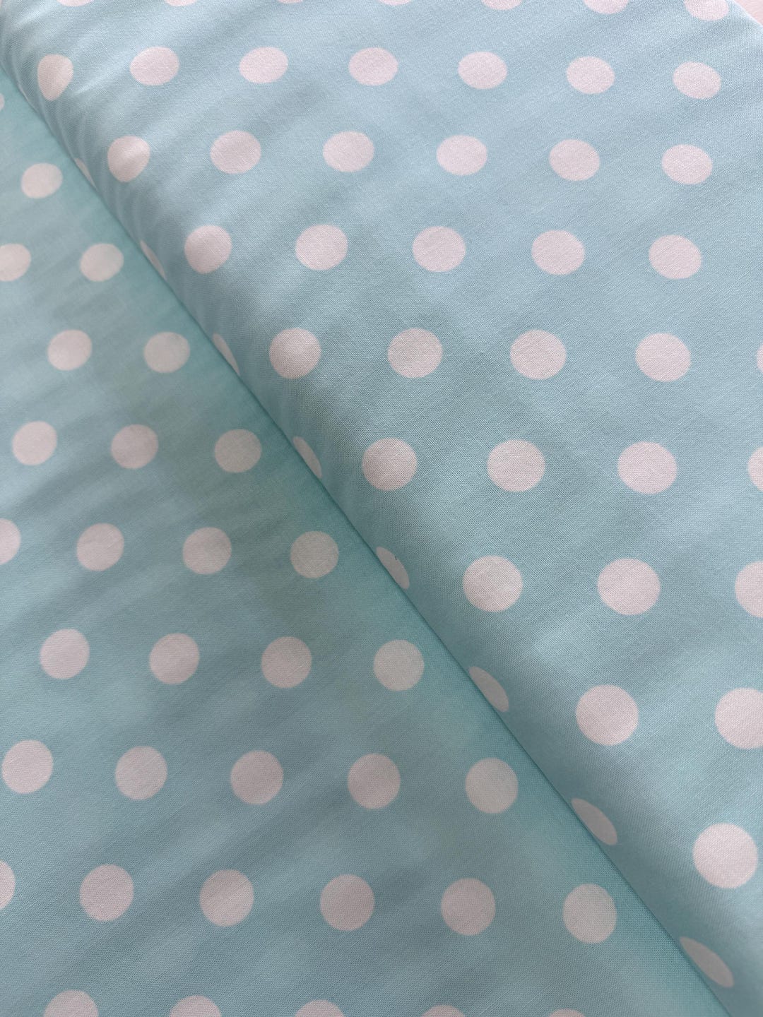 45" Dottie - Medium Dots Baby Blue - Cotton Fabric - Etsy