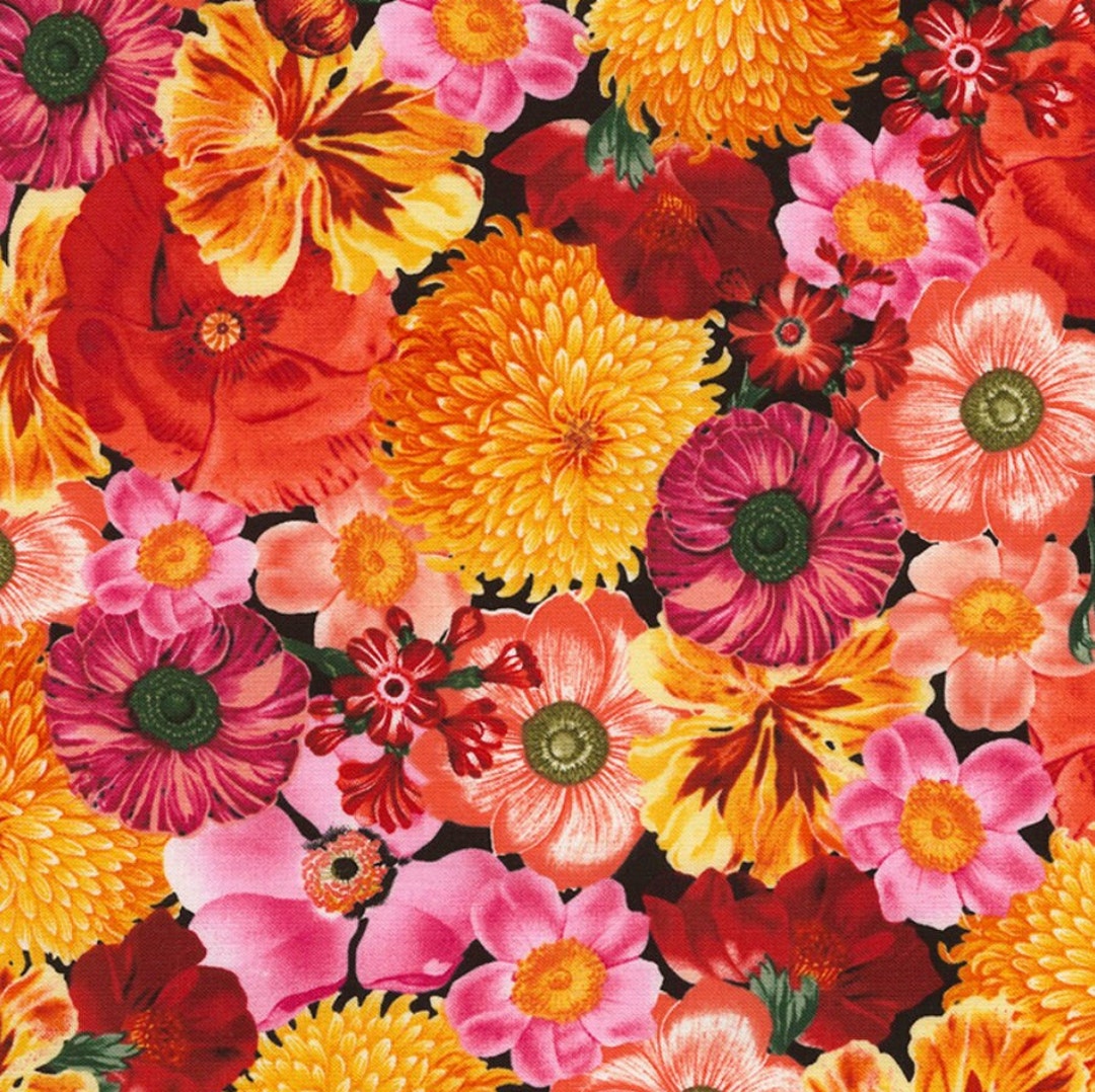 Wild Garden - Packed Flowers - Cotton Fabric - Etsy