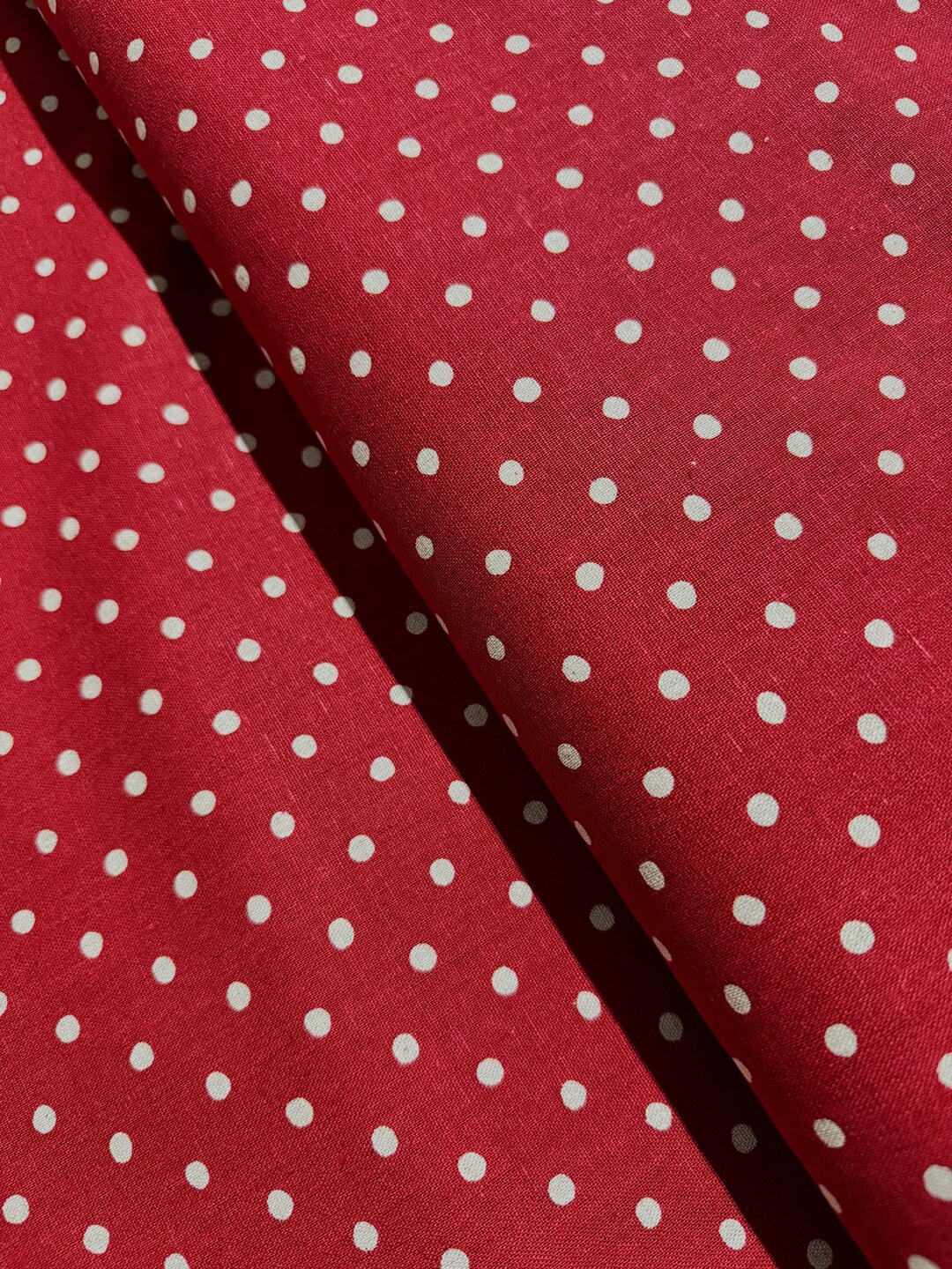 Red Dots Canvas Fabric: Sevenberry Cotton Flax Blend - Etsy