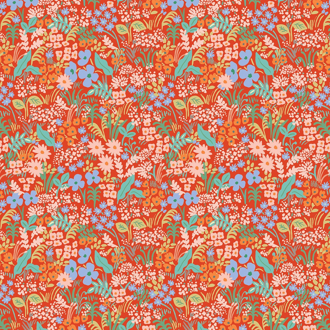 Cotton Steel Meadow Red Fabric by Rifle Paper Co. - Etsy