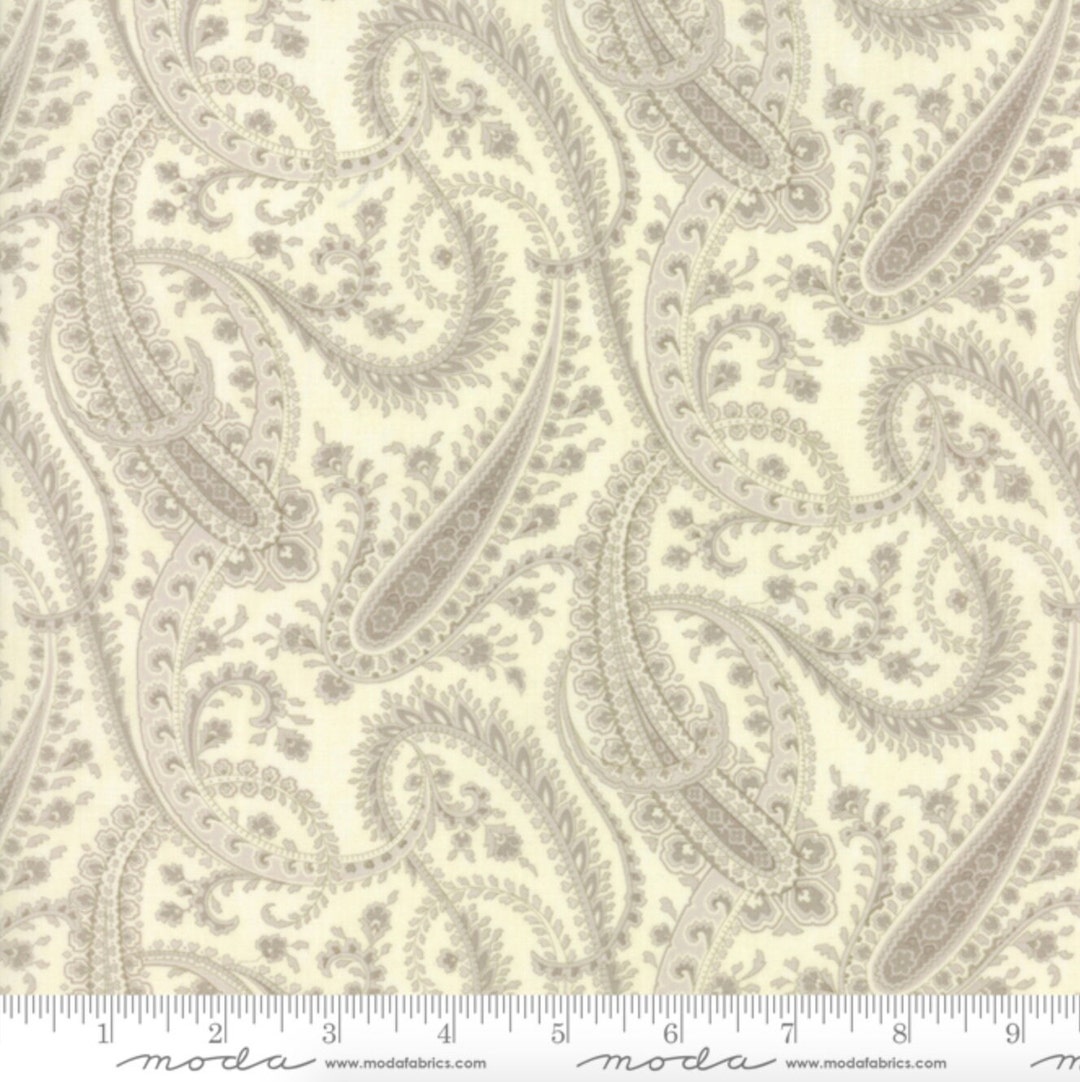 Holly Woods - Snow - Paisley Natural - Cotton Fabric - Etsy