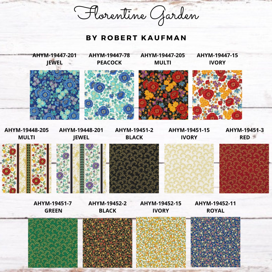 Cotton fabric Florentine Garden Jewel Sewing & Fiber Fabric Sewing ...