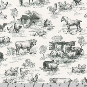 Down on the Farm - Farm Black - Cotton Fabric - Etsy