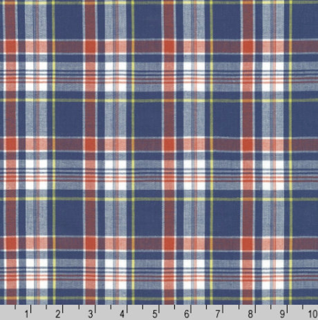56 Width Mad for Madras Plaid Yarn Dyed Nautical Fabric Cotton Fabric ...
