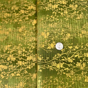 Shiny Objects - Velvety Vines Pepper Grass Metallic Fabric by Flaurie ...