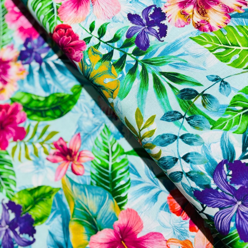 Tropical Print Fabric - Etsy