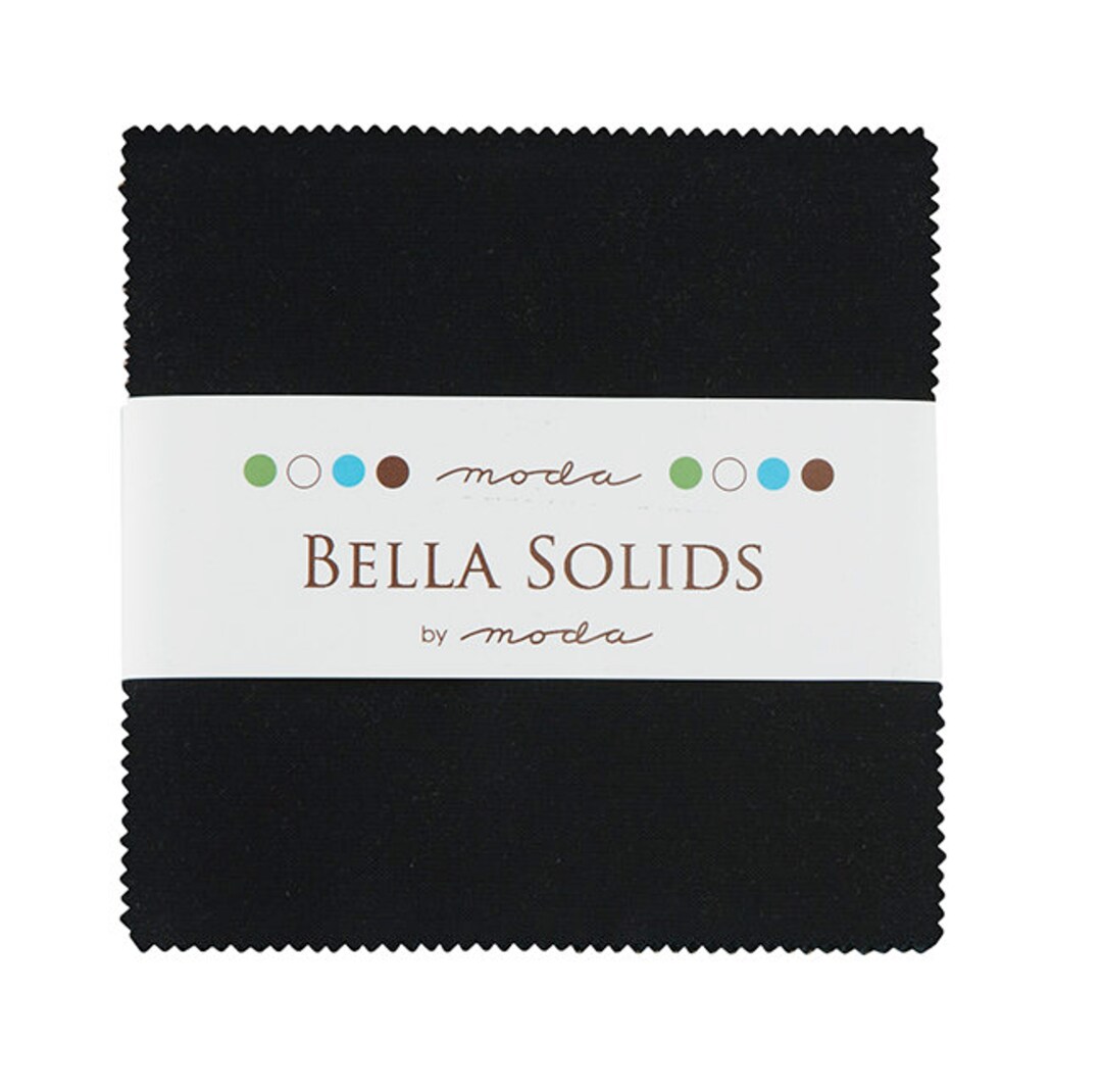 Moda Fabrics Bella Solids Black Charm Pack 42 5 X 5 Precut Fabric ...