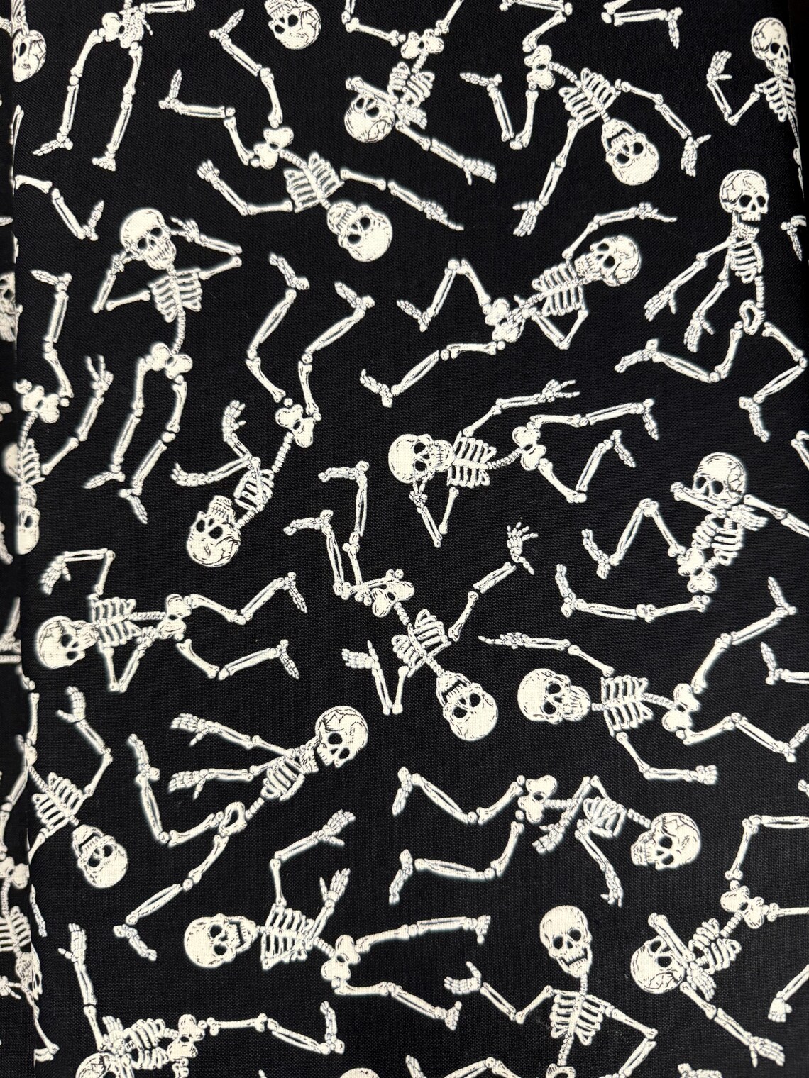 Glow in the Dark - Dancing Skeletons - Cotton Fabric - Etsy