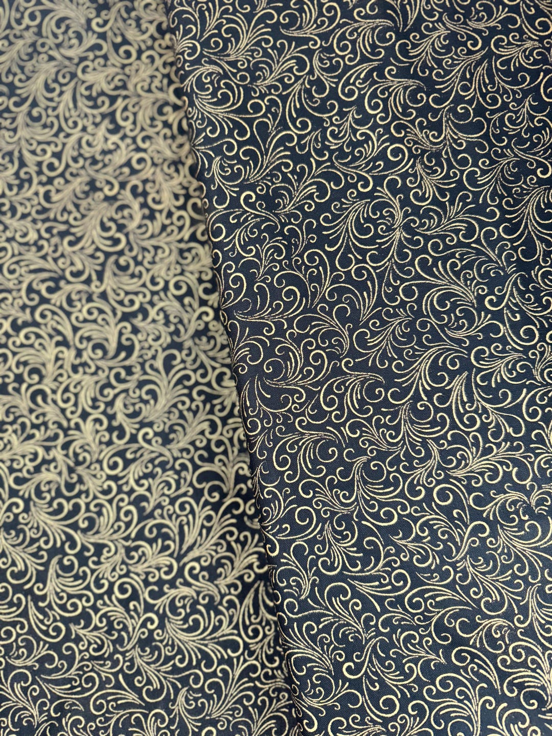 Joli Bijou - Swirls Black Gold Fabric - Metallic Cotton Fabric - Etsy