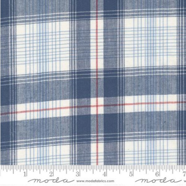 Blue Plaid Fabric - Etsy
