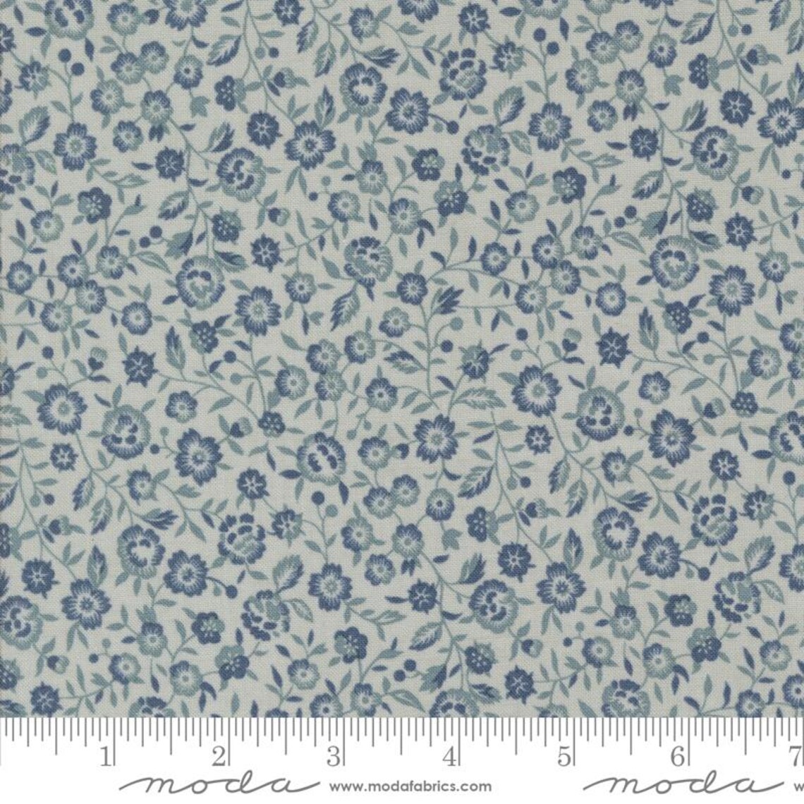 Sacre Bleu - Renoncule Florals Ciel Blue Fabric by French General ...