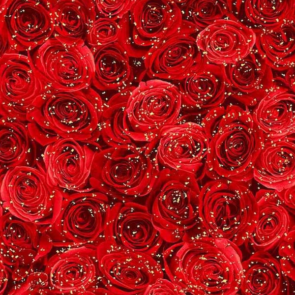 Red Rose Fabric - Etsy