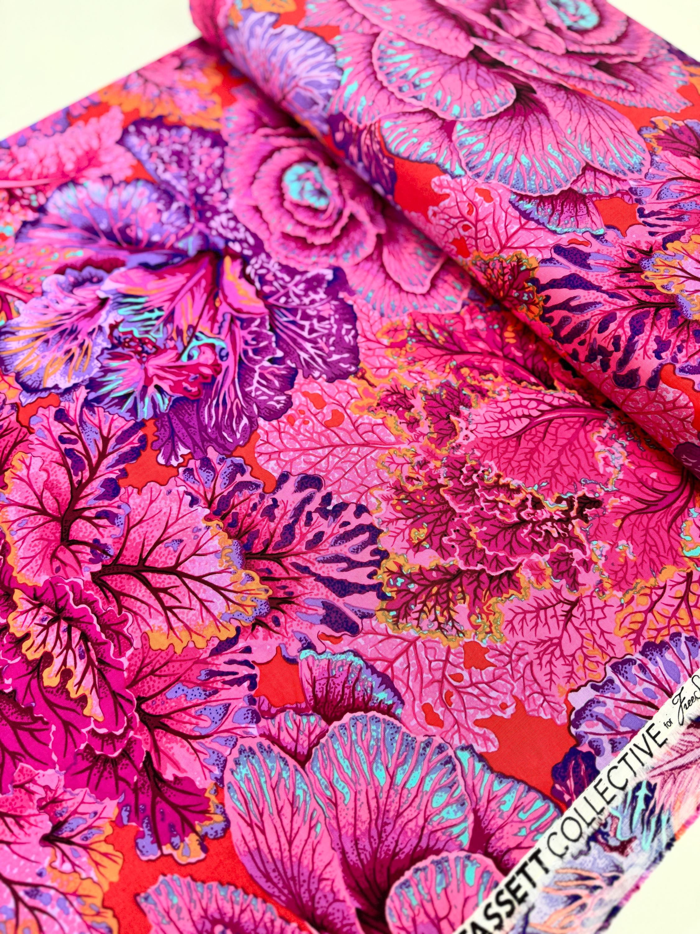 Kaffe Fassett Curly Kale Red Cotton Fabric: Philip Jacobs Design - Etsy