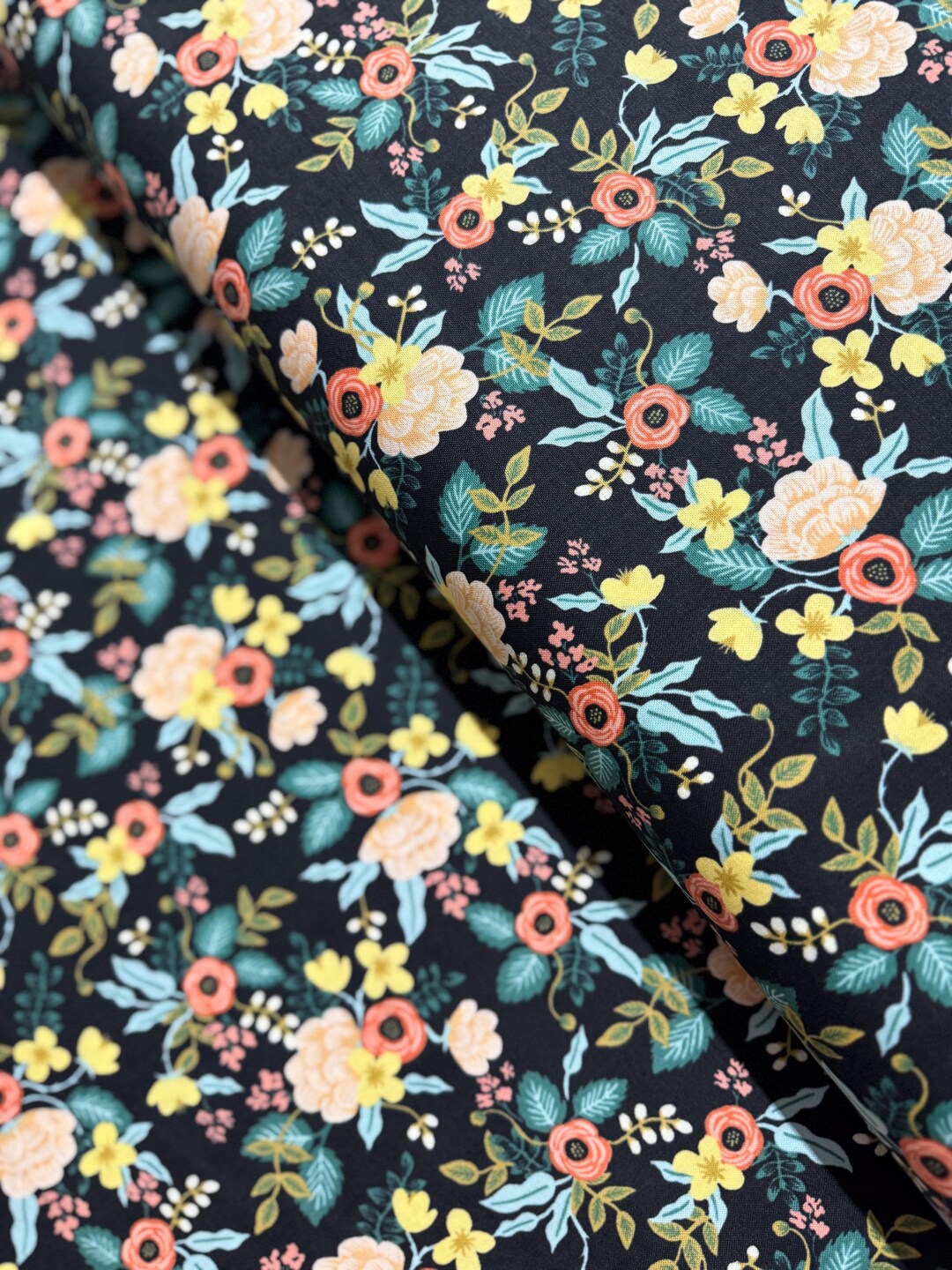 Primavera - Birch Black Fabric by Rifle Paper Co. - Cotton Fabric - Etsy