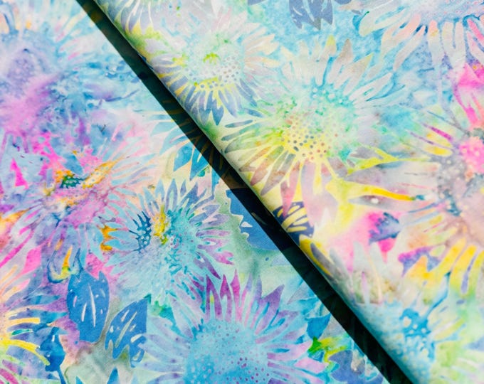 Bali Batik - Pastel Sunflower Batik Fabric - Cotton Fabric - Etsy