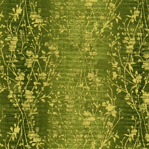 Shiny Objects - Velvety Vines Pepper Grass Metallic Fabric by Flaurie ...