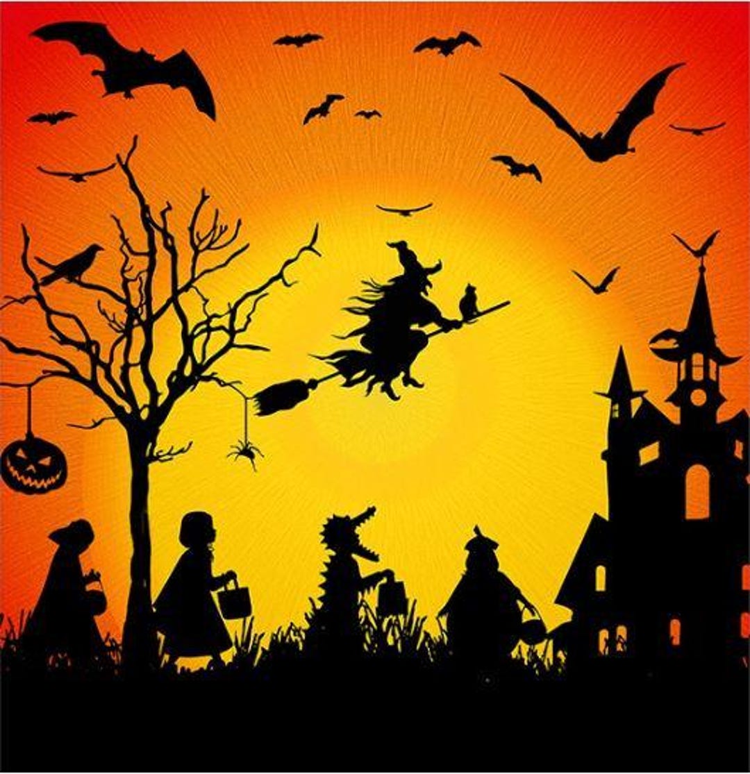 Halloween Fabric Panel: Trick or Treat Digital Print, 100% Cotton - Etsy