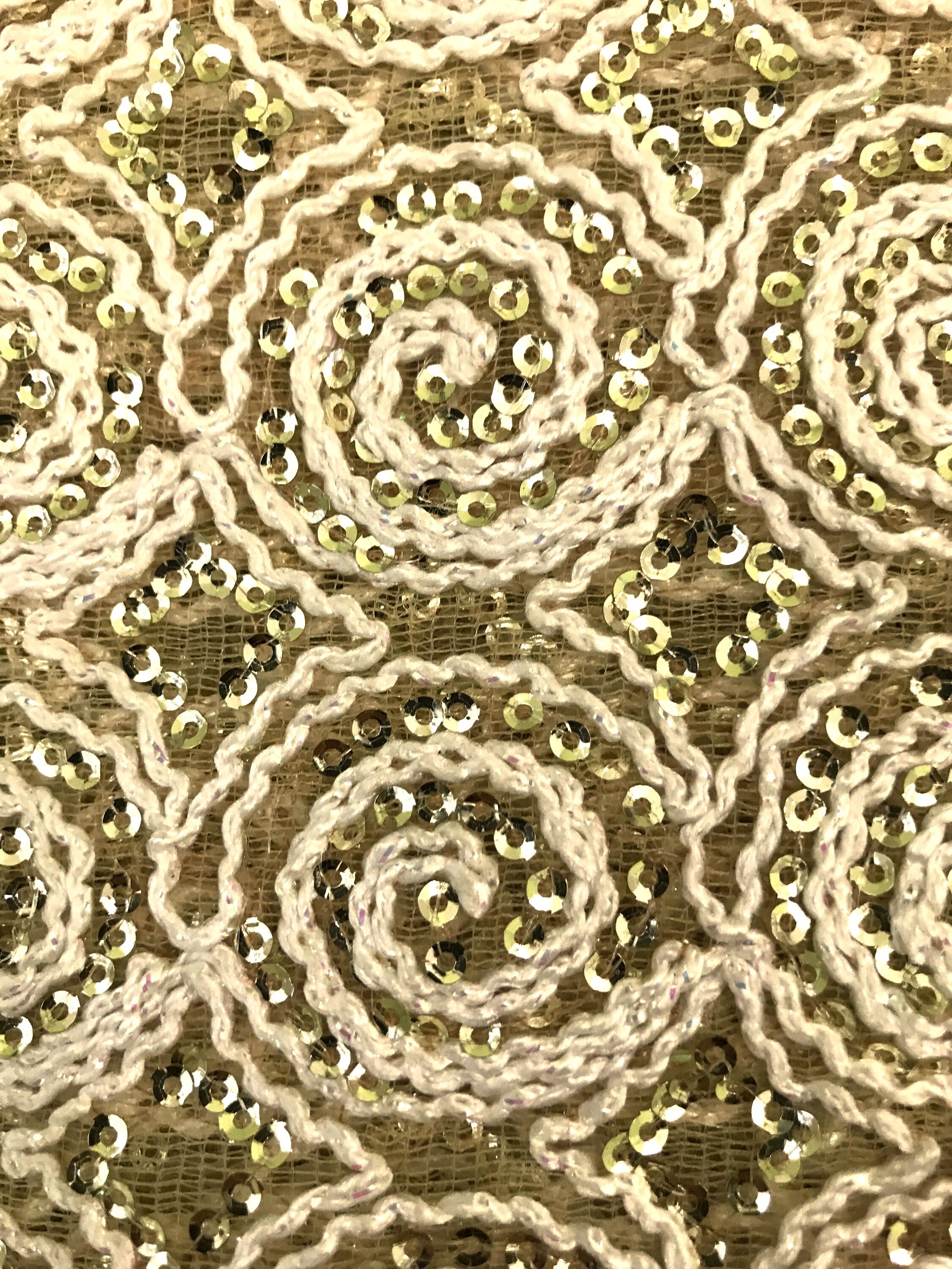 Embroidered Net Fabric Embellished With Sequins - Etsy