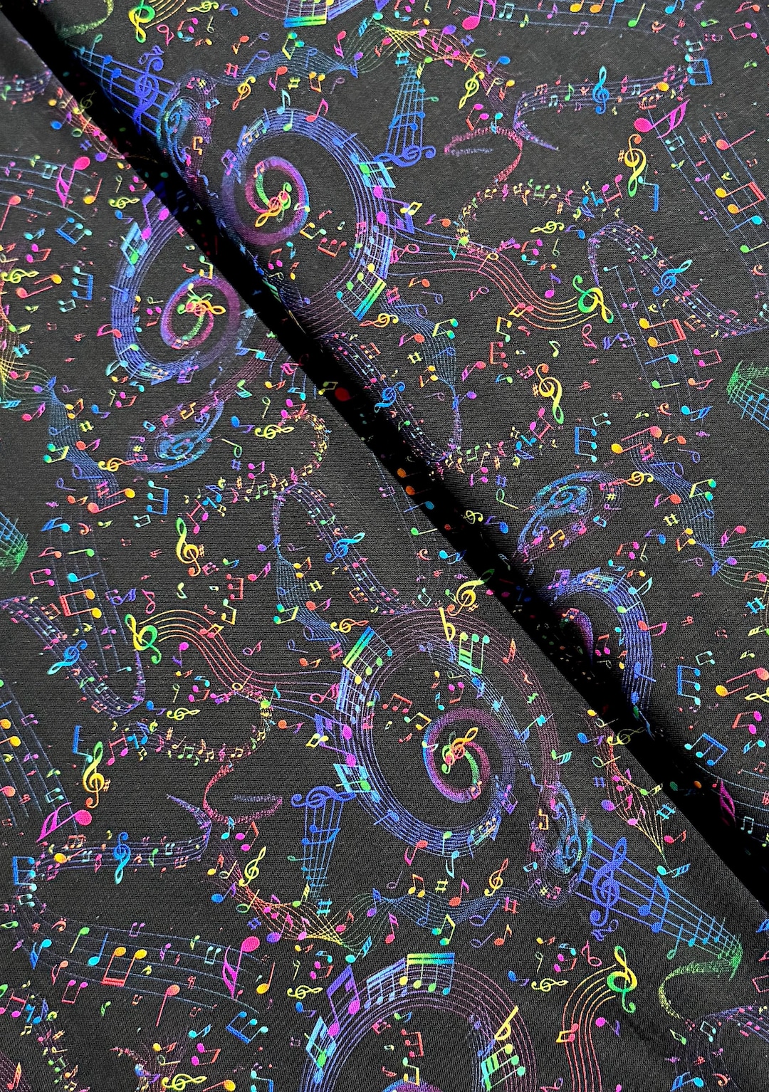Twisted Spiral Music Note Fabric by Gail Cadden - Digital Print ...