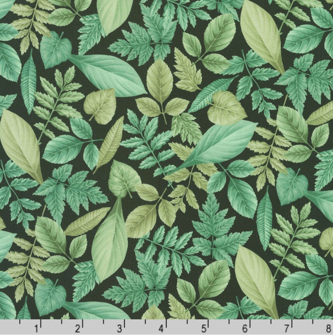 Flowerhouse - Botanical Garden - Foliage Forest Fabric - Cotton Fabric ...