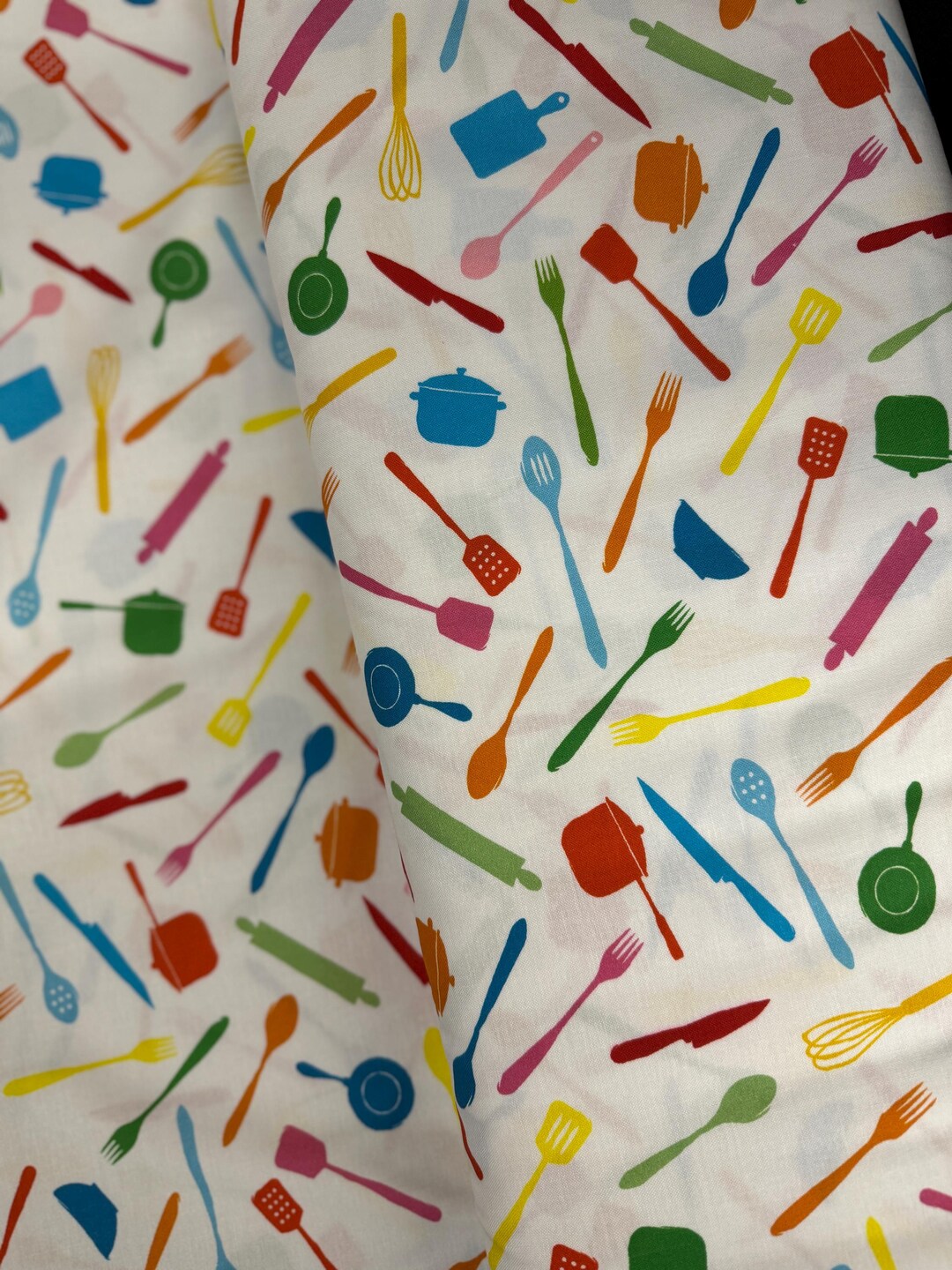 Seuss Chef - Tossed Utensils White Fabric by Dr Seuss Enterprises ...